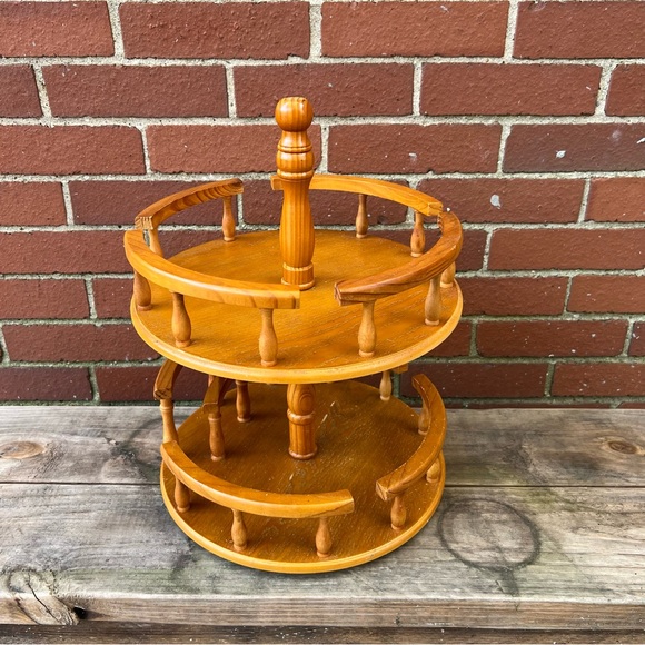 unknown | Dining | Vintage Wooden Twotier Lazy Susan | Poshmark